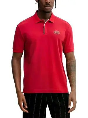 EA7 Logo-patch Polo Shirt - Red