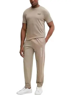 EA7 Logo-print Drawstring Track Pants - Neutrals
