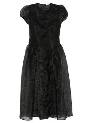 Cecilie Bahnsen Puff-sleeve Midi Dress - Black