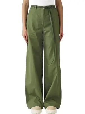 Max Mara Max Mara Studio Wide Leg Cotton Trousers Green