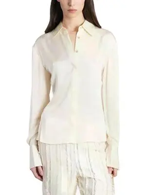 Cult Gaia Cynara" Button-up Long-sleeved Shirt - Neutrals