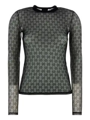 Gucci Mesh Monogram Top - Black