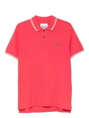 VIVIENNE WESTWOOD Classic Embroidered-detail Cotton Polo Shirt - Pink