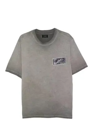 Amiri Faded Logo-patch Cotton T-shirt Grey
