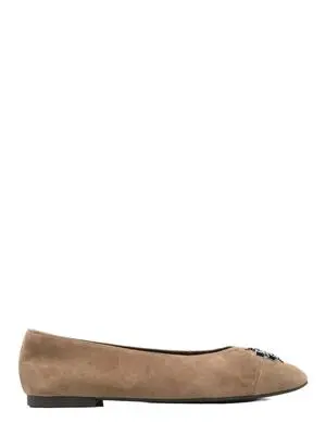 Tory Burch Logo Plaque Ballet Flats - Neutrals