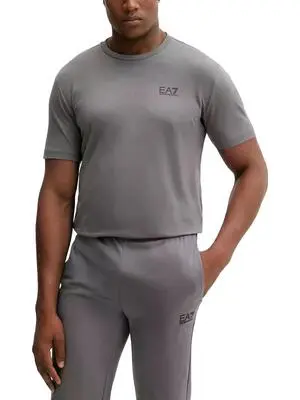 EA7 Logo-print Short-sleeve T-shirt - Grey