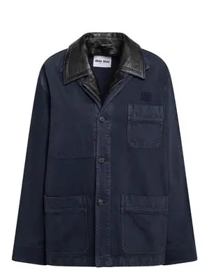 Miu Miu Embroidered Collared Jacket - Gray