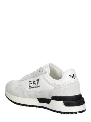 EA7 Logo-print Panelled Sneakers - White