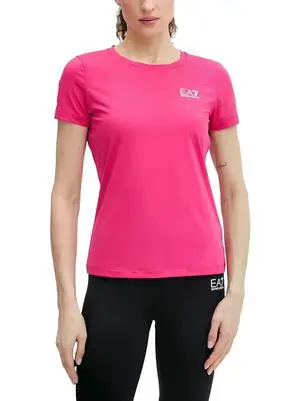 EA7 Logo Print Short Sleeve T-shirt - Pink