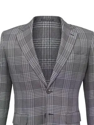 Brioni Check-pattern Notched-lapel Jacket - Grey