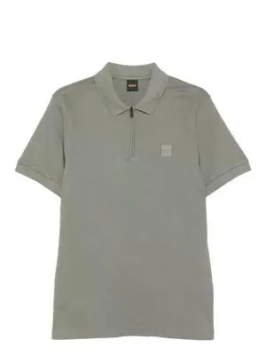 BOSS Zip Polo Shirt - Green