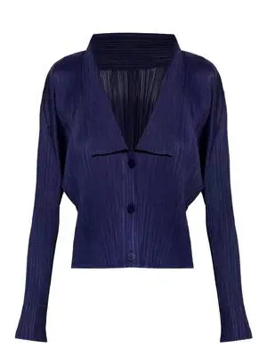 Issey Miyake May Pleated Blouse - Blue