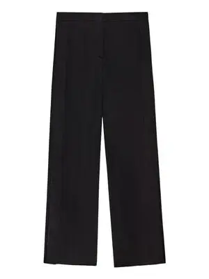 Another Tomorrow Graphic Stitch Snap-fastening Track Pants - Black