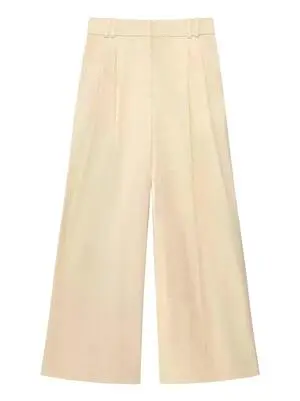 Another Tomorrow High-waisted Pleated Trousers - Neutrals