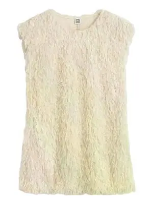 TOTEME Feathered-jersey Sleeveless Top - Neutrals