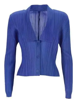 ISSEY MIYAKE Pleats Please Issey Miyake Pleated V-Neck Sweater