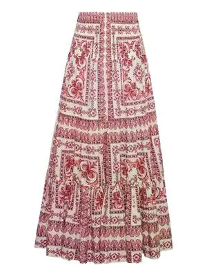 Cara Cara Emilia Hudson Scarf Tie Skirt - Red