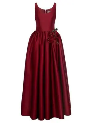 CRISTINA SAVULESCU Floral Appliqué Gown - Red