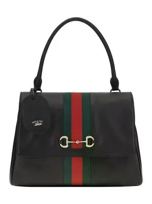 Gucci Horsebit Web Tote Bag - Black