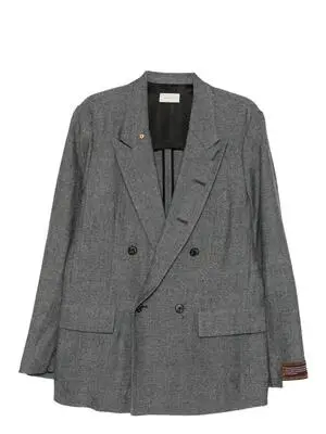 BED J.W. FORD Double-breasted Silk Jacket - Grey
