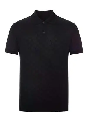 Gucci Gg Monogram Polo Shirt - Black
