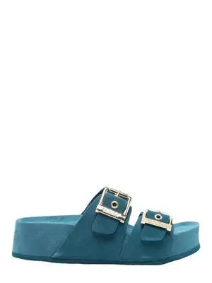 COLORS OF CALIFORNIA Buckle-fastening Platform Sandals - Blue
