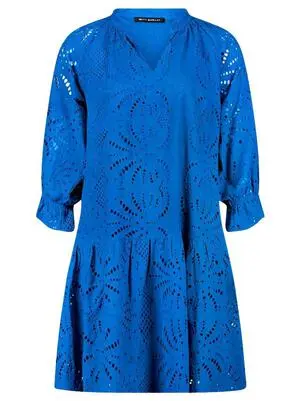 BETTY BARCLAY Broderie Anglaise Tiered Dress - Blue
