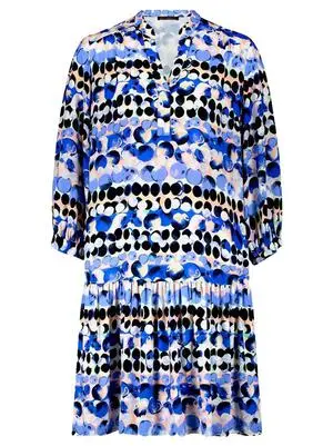BETTY BARCLAY Abstract Print Tiered Midi Dress - Blue