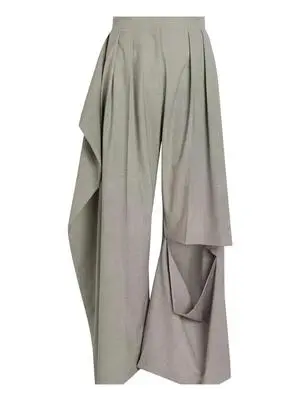 A.W.A.K.E. MODE A.W.A.K.E. Mode Grey Melange Pleated Draped Trousers