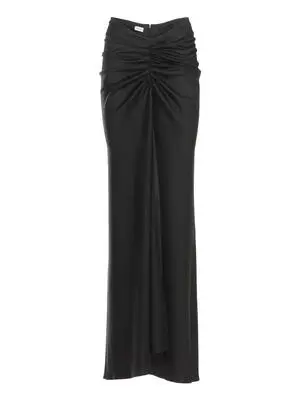 Andamane Iris Ruched Maxi Skirt - Black