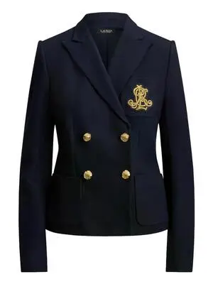 Ralph Lauren Double-breasted Piqué Blazer - Blue