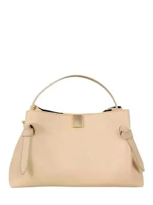 Yuzefi Leather Handbag With Knot Detail - Neutrals