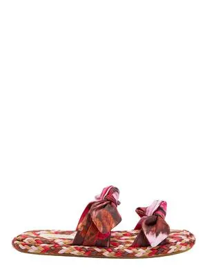 Zimmermann Carousel Printed Raffia Sliders - Red