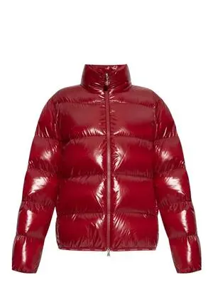Moncler Abbadia Zip-up Puffer Jacket With Stand-up Collar - Red