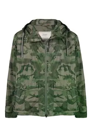 Herno Camouflage Hooded Jacket - Green