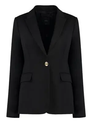 Pinko Single-breasted Blazer With Notched Lapel - Black