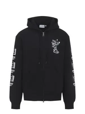 Carhartt Graphic Print Zip-up Hoodie - Black