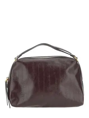 GIANNI CHIARINI Alifa Striped Effect Leather Tote Bag - Black