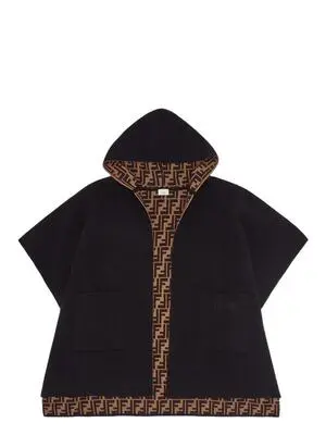 Fendi Hooded Jacket With Patch Pockets - Black