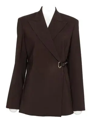 Sportmax Long-sleeved Belted Blazer - Dark Brown