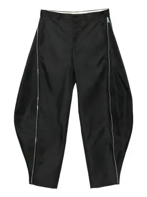 Comme Des Garçons Twill Zip Detail Trousers - Black