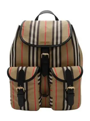Burberry Icon Stripe Nylon Backpack - Brown