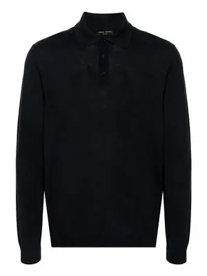 ROBERTO COLLINA Merino Wool Polo Shirt - Blue