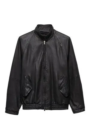 Prada Nappa Leather Blouson Jacket - Black