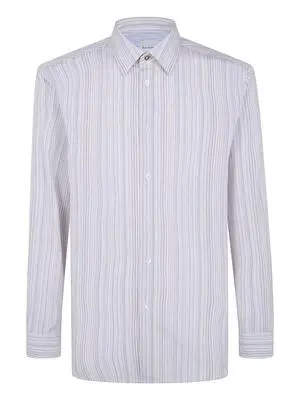 Paul Smith Regular Fit Striped Cotton Shirt - White