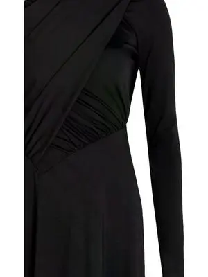 Victoria Beckham Gathered Asymmetric Midi Dress - Black