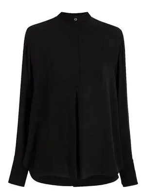 ANOTHER TOMORROW Another Tomorrow Tuxedo Pleated Blouse