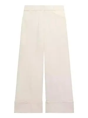 Another Tomorrow Cuffed Hem Jeans - Neutrals