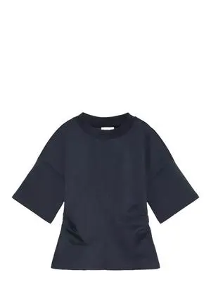Calvin Klein Boxy T-shirt With Ruched Waist - Blue