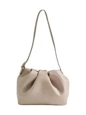 THEMOIRE Athena Ruched Tote Bag - Neutrals